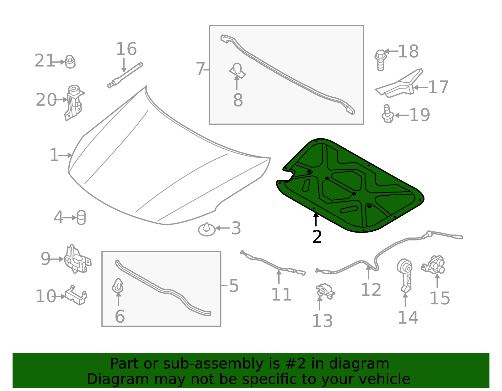 2011-2015 Kia Optima Hood Insulation Pad 81125-2T000 | QuirkParts