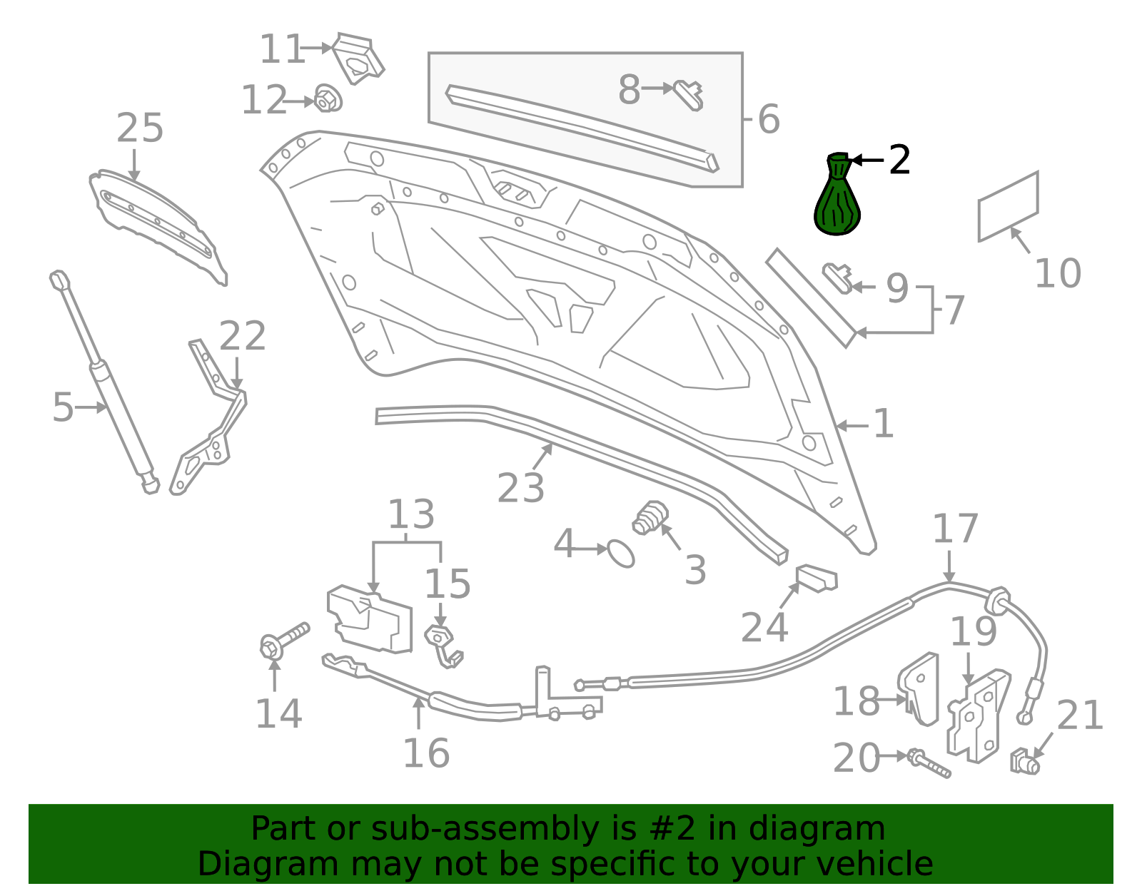 5NA-898-615-A - High-Quality Hood Panel Hardware Kit for 2018-2024 ...