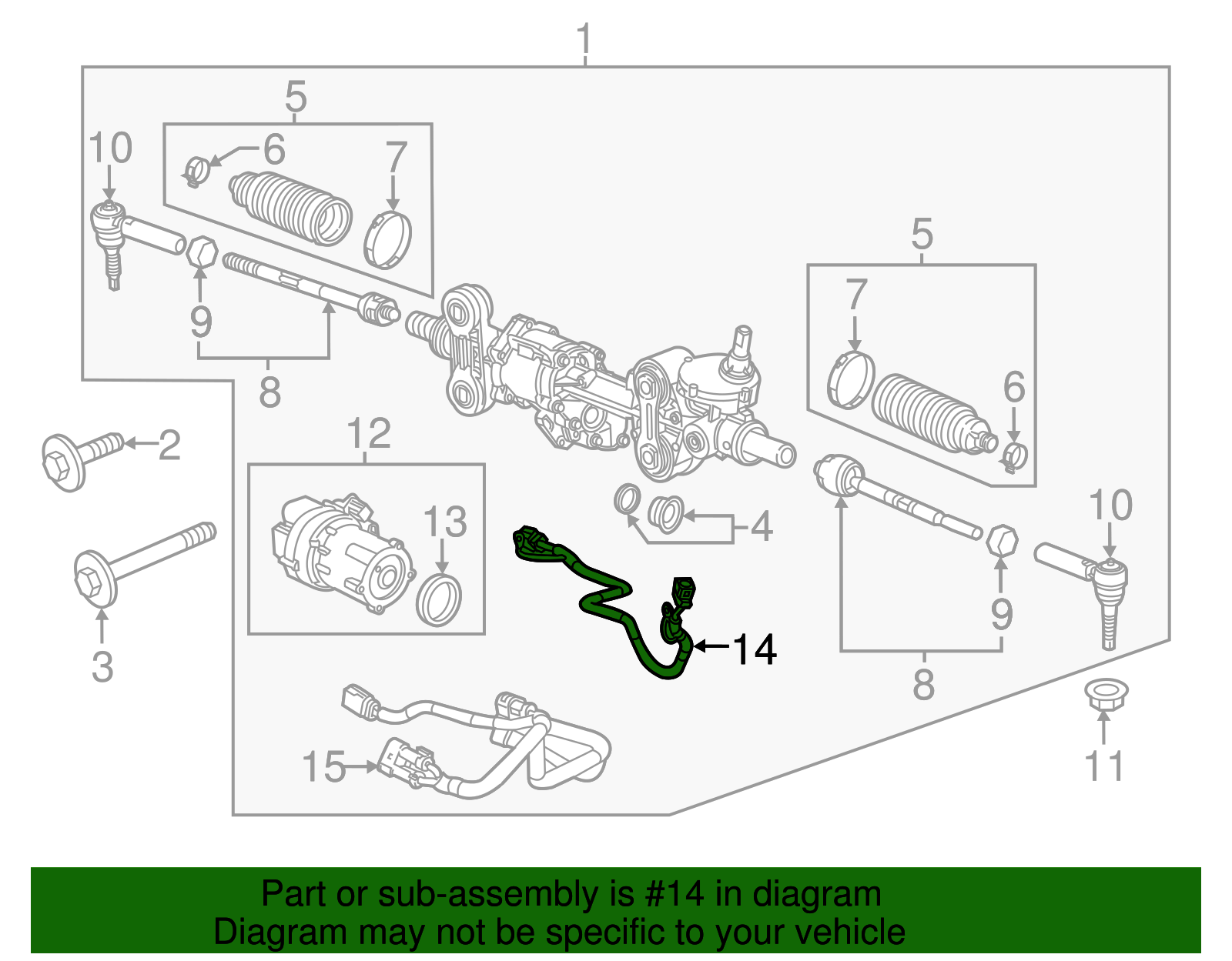 23206790 - 2014-2020 GM - Power Steering Wiring Harness Extension ...