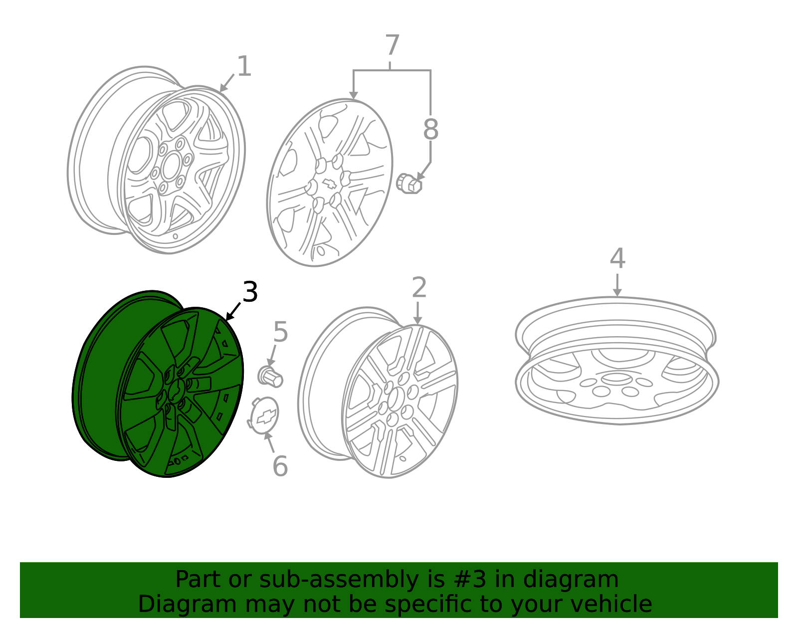 2016-2017 Chevrolet Traverse 20x7.5-Inch Aluminum Wheel 23282892 | Shop ...
