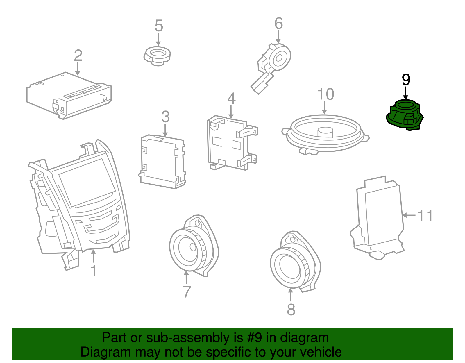 2013-2019 Cadillac Rear Radio Speaker 22933870 | Capital Chevy Parts