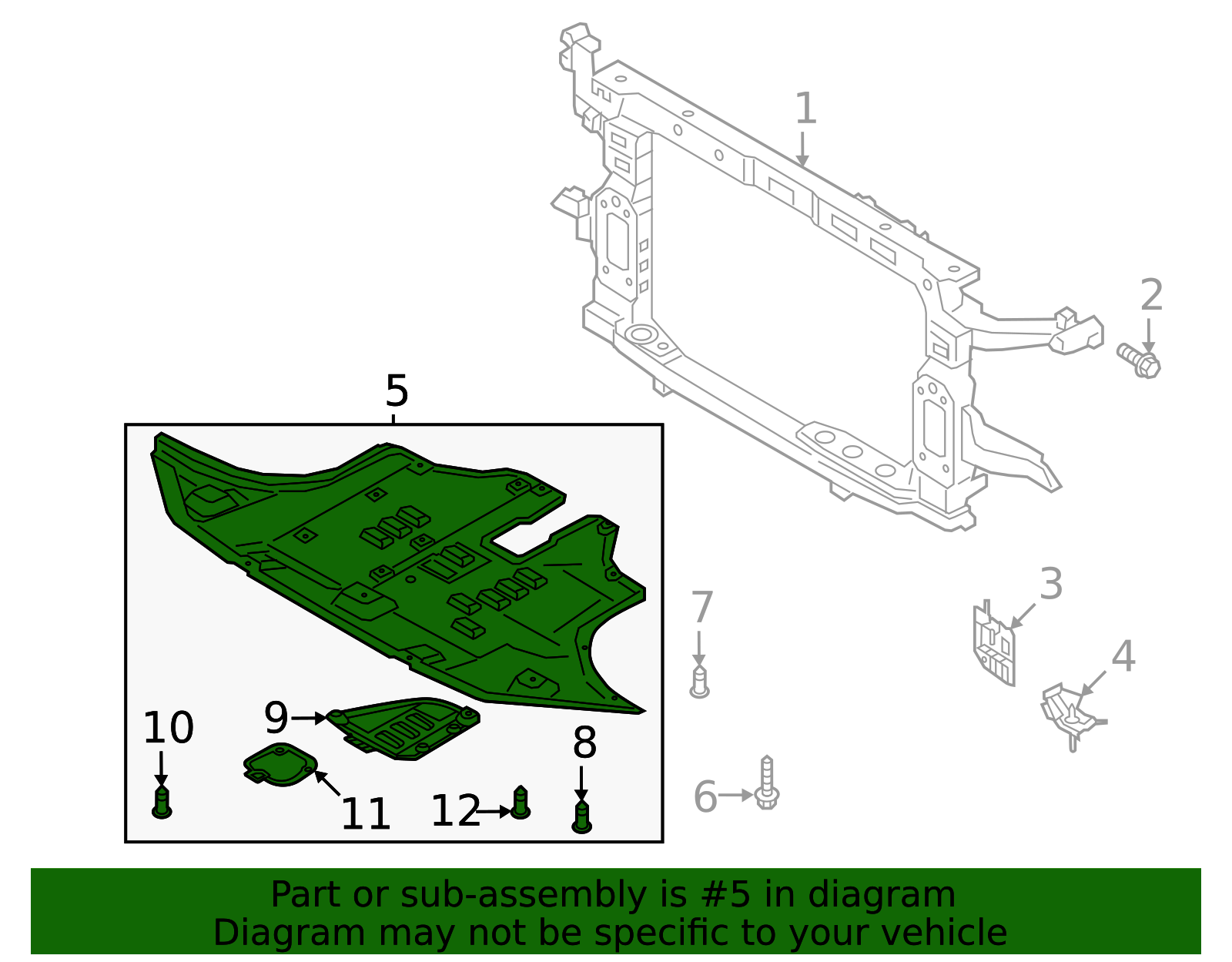 Hyundai - 29110-S1100 - Under Cover - 2021-2023 Hyundai Santa Fe | OEM ...
