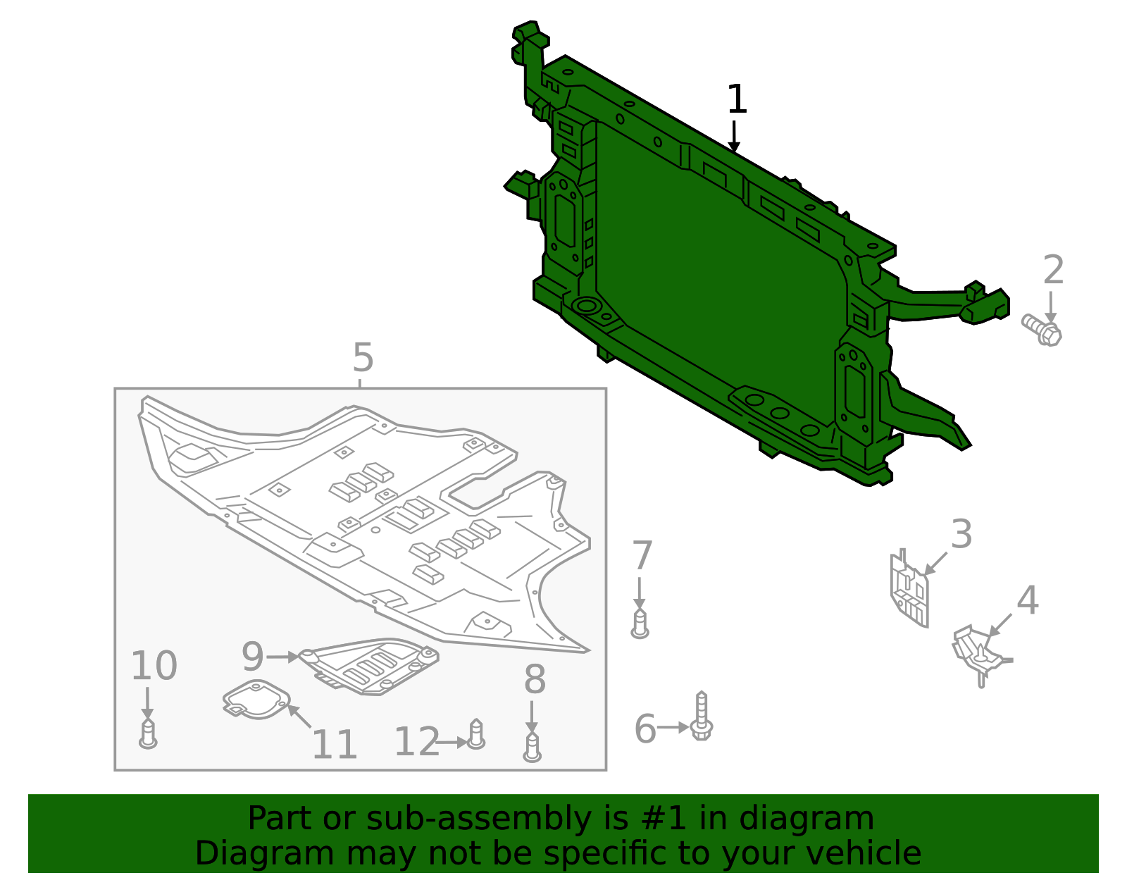 2021-2023 Hyundai Santa Fe Radiator Support 64101-S2500 | QuirkParts