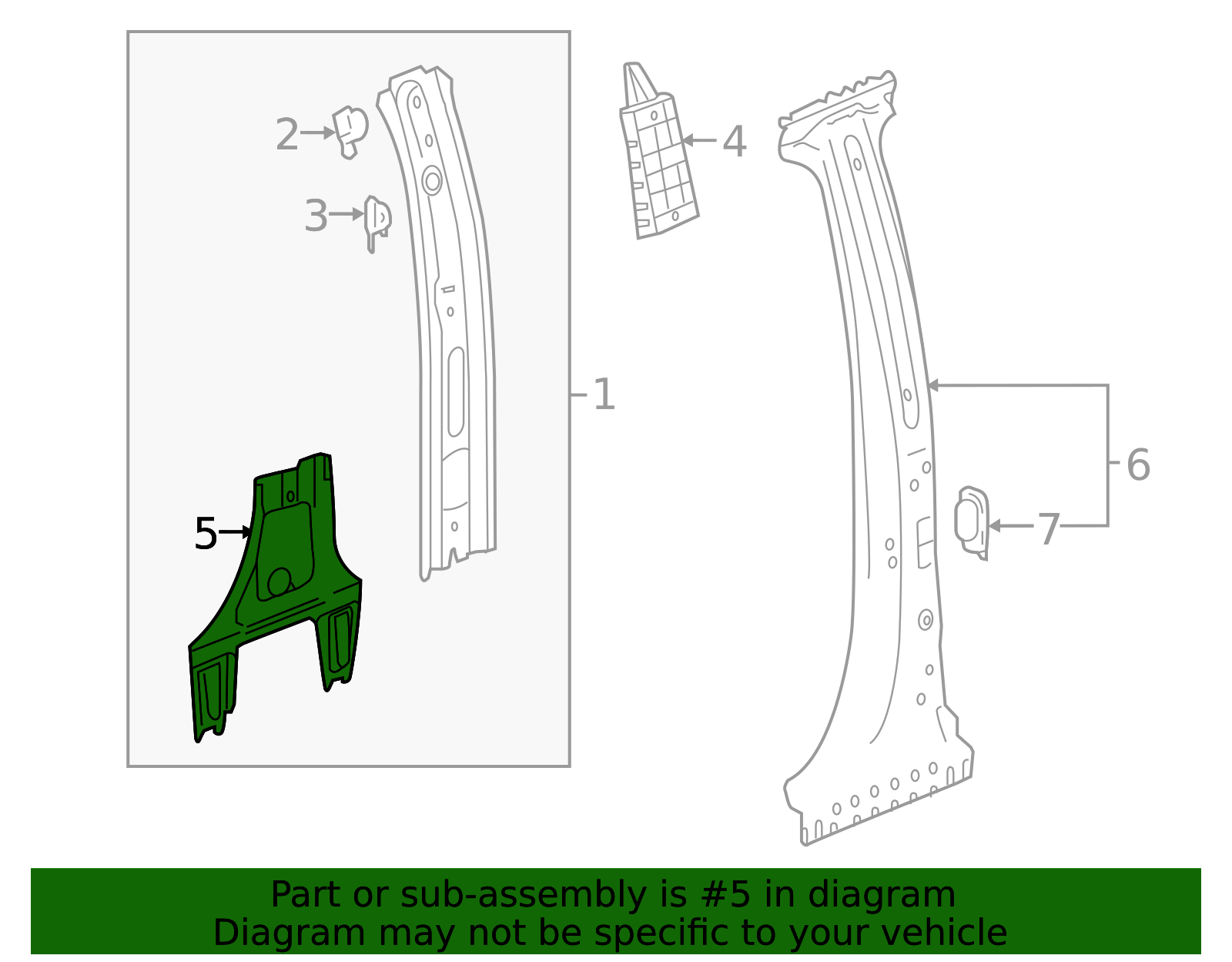 85554770 - 2019-2025 GM - Driver Side Center Pillar Inner Lower Panel ...