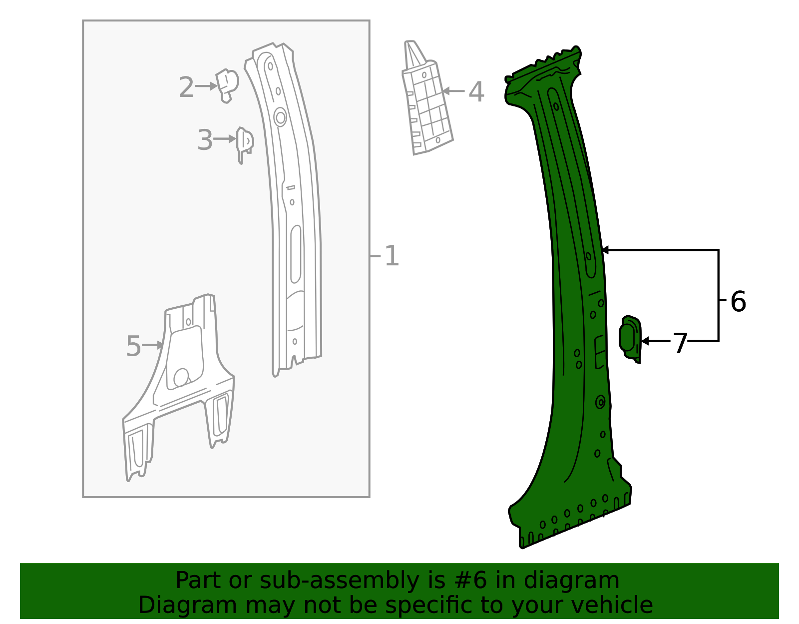 84606115 - 2019-2025 GM - Passenger Side Center Pillar Outer Panel ...