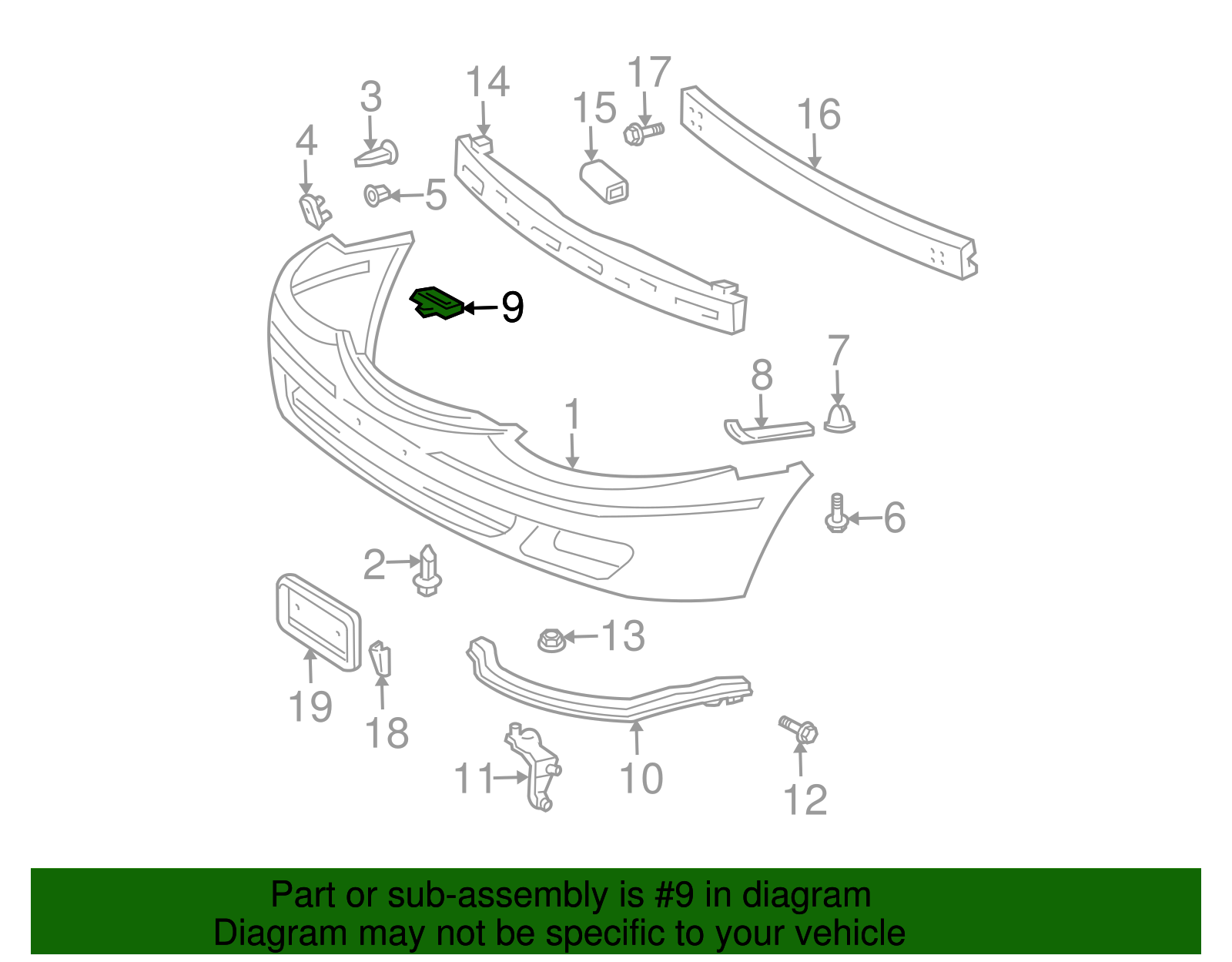 1993-2003 Toyota Bumper Cover Support Rail (Left, Right, Front) 52115 ...