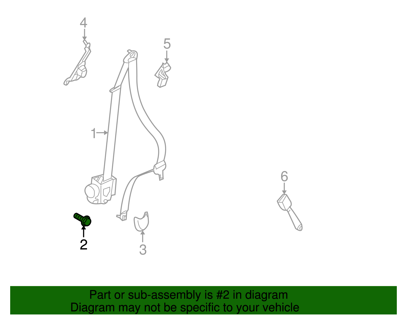 2007-2025 Nissan Belt & Retractor Bolt 87850-7990B | Nissan Parts Plus