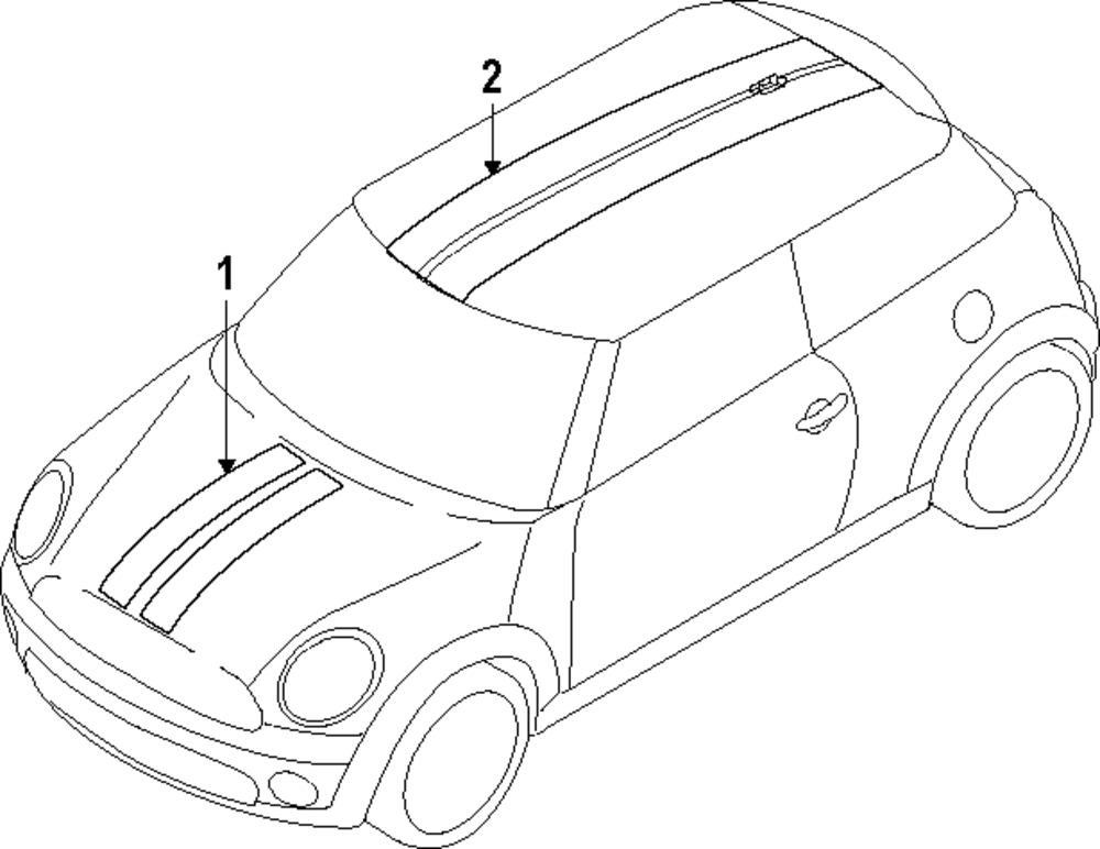 2020-2024 Mini Cooper Sport Stripes Body Kit White 51-14-2-464-289 ...