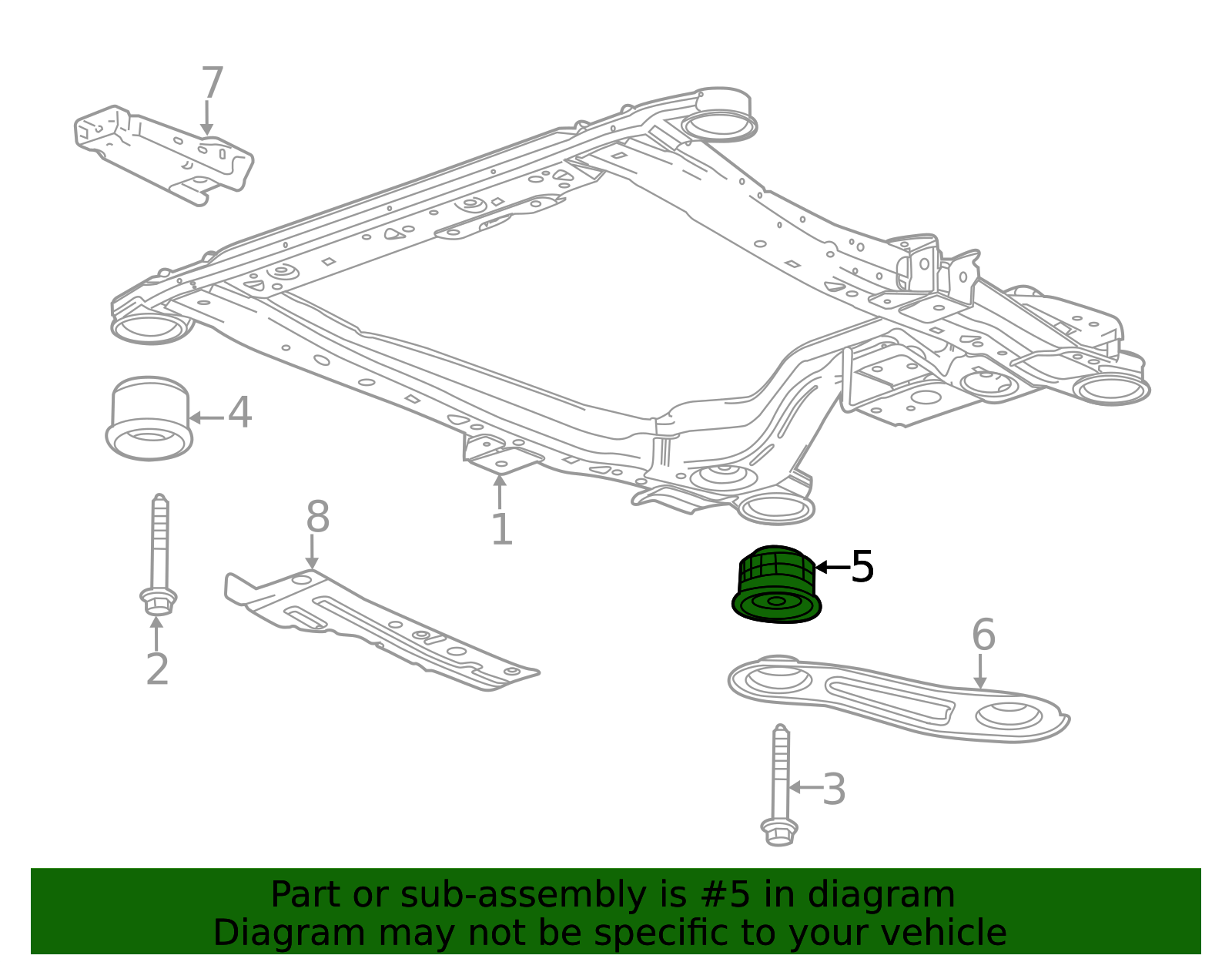84100301 - GM Drivetrain and Front Suspension Cradle Rear Mount 2013 ...