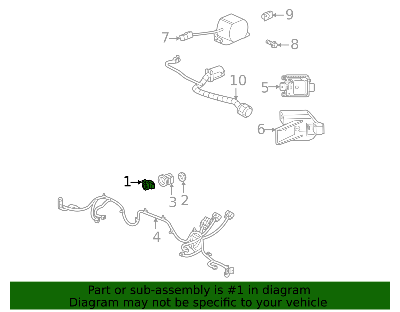 2015-2023 GM Primed Parking Assist Alarm Sensor 84510253 GM ...