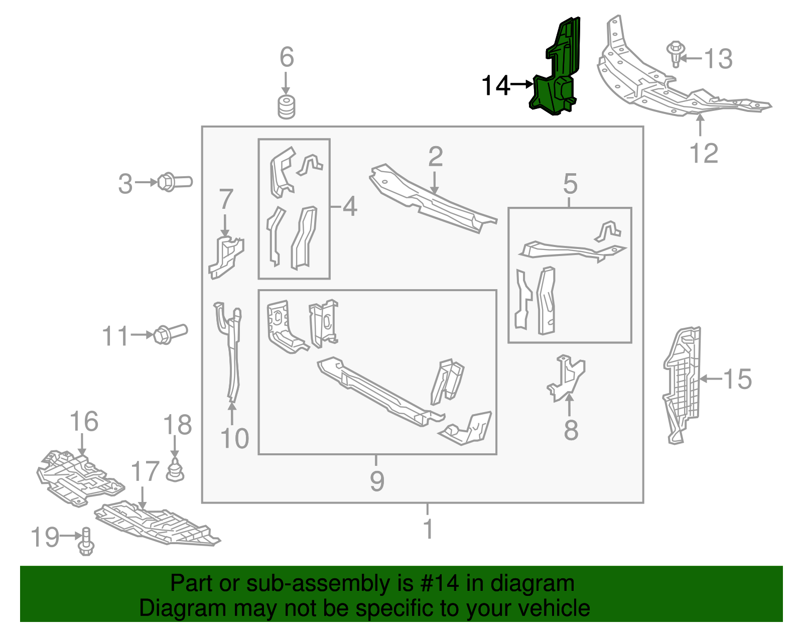 Genuine Toyota Radiator Support Air Deflector part# 53293-06340 for ...