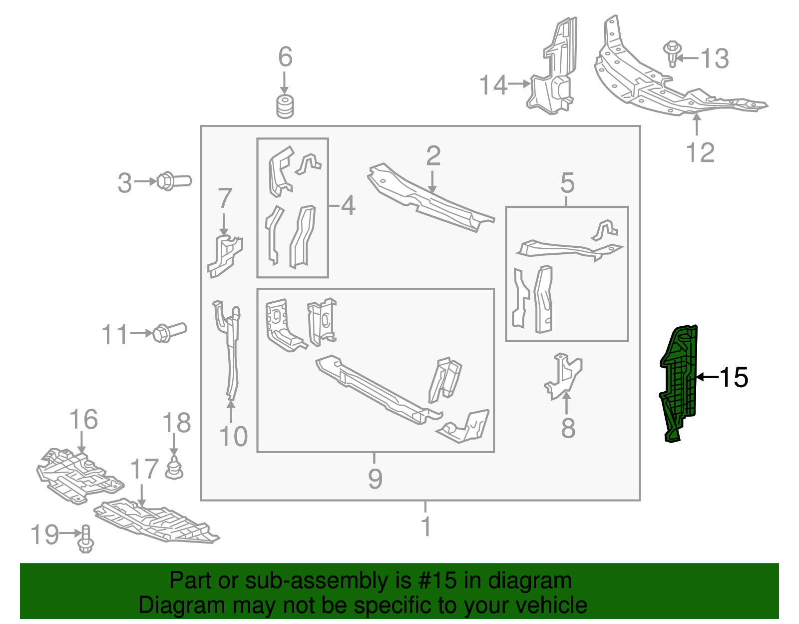 2015-2017 Toyota Camry Radiator Support Air Deflector 53294-06340 ...