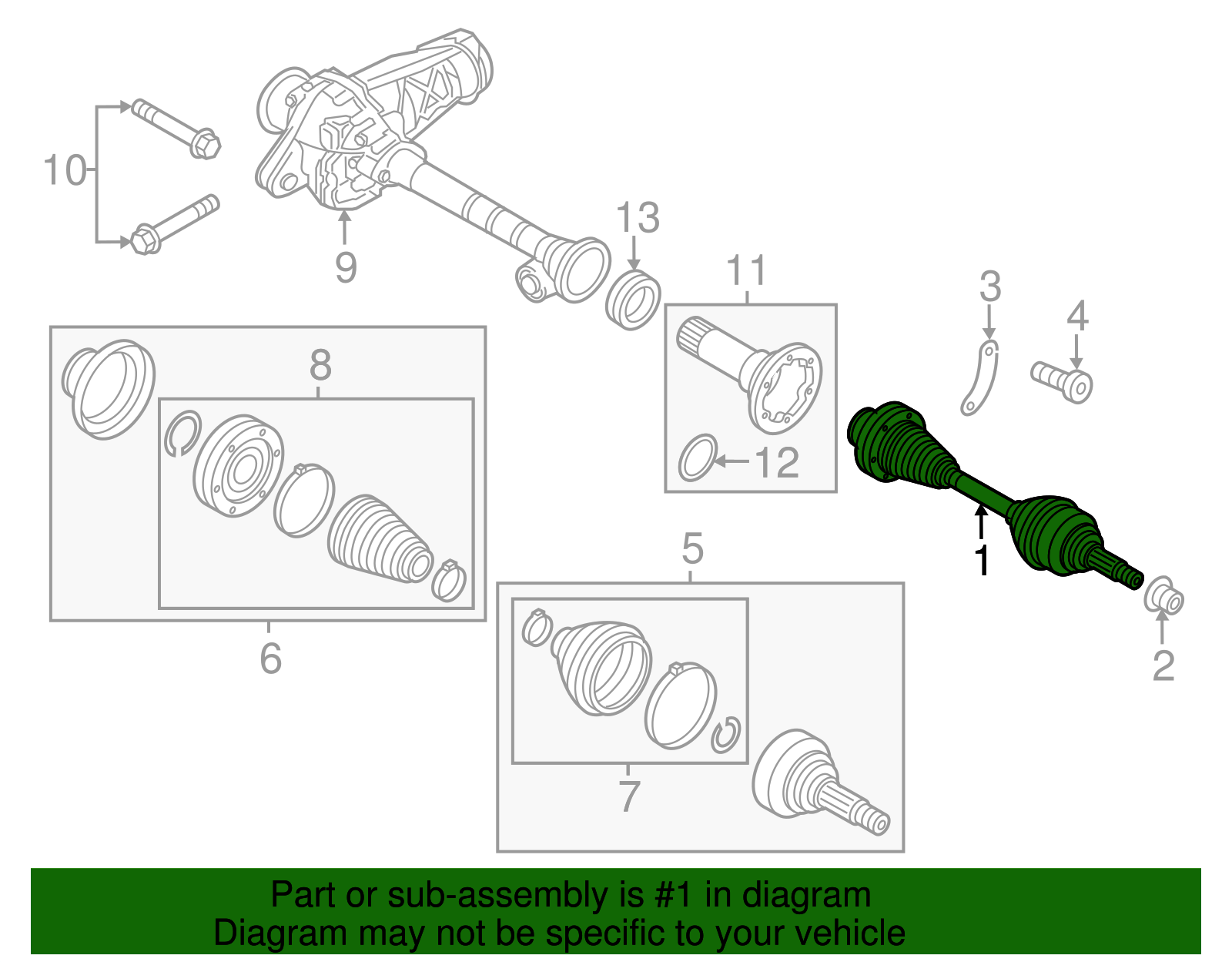 2011-2017 Volkswagen Touareg Axle Assembly 7P0-407-271-C | VW Direct ...