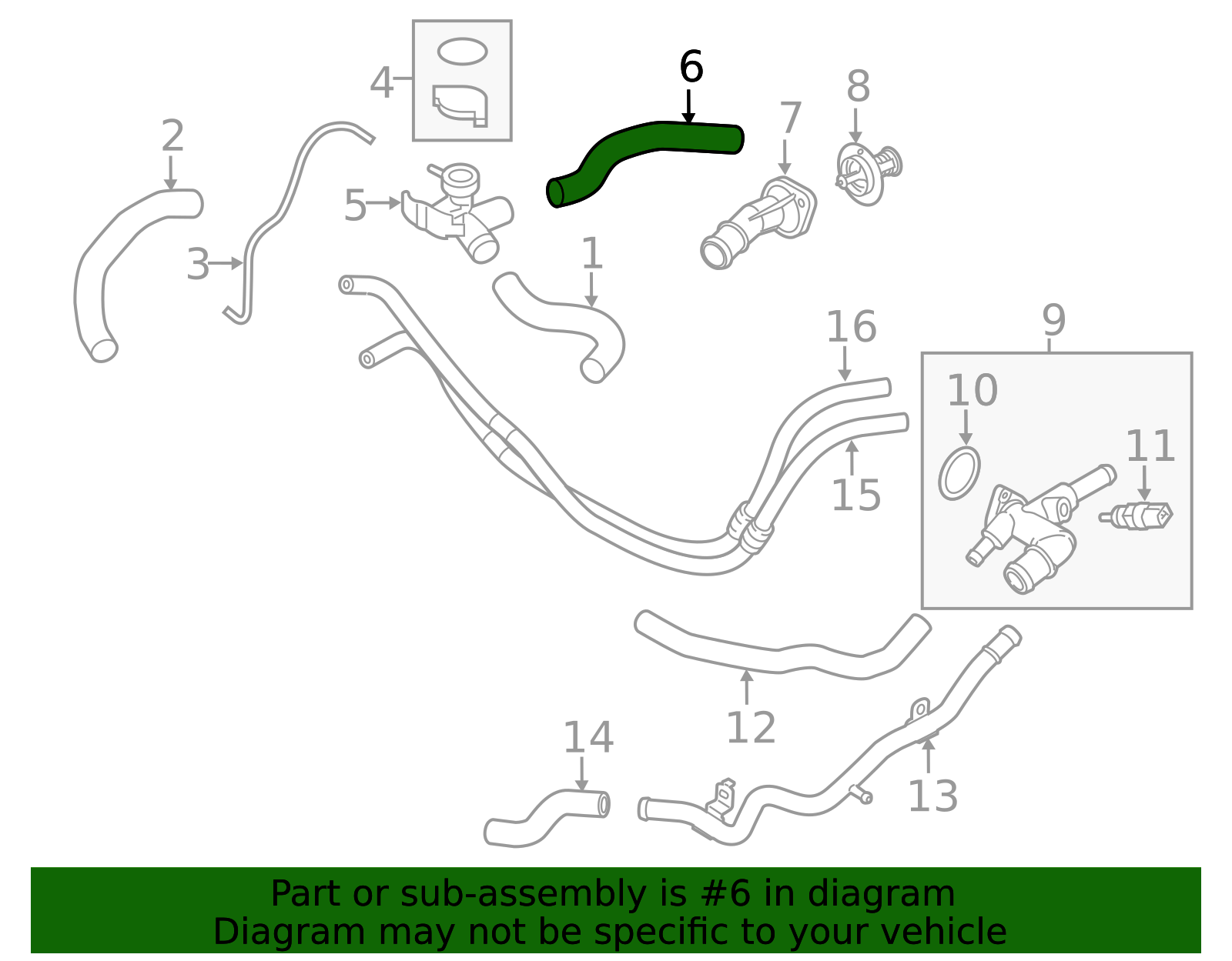 25411-3X600 - Coolant Hose 2014-2018 Kia | Kia.Parts Store