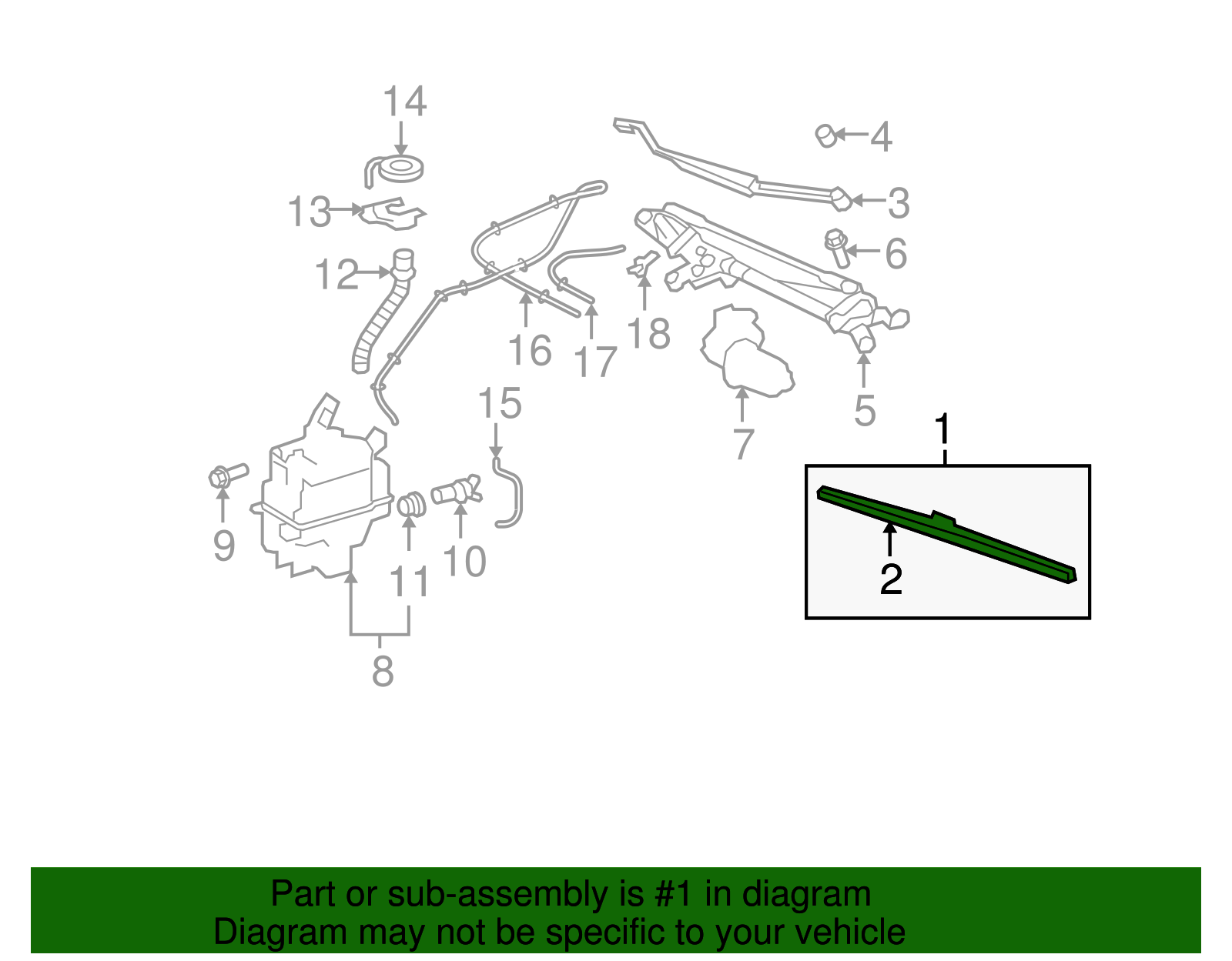 2008-2013 Toyota Highlander Wiper Blade 85222-0E040 | Toyota Parts Center