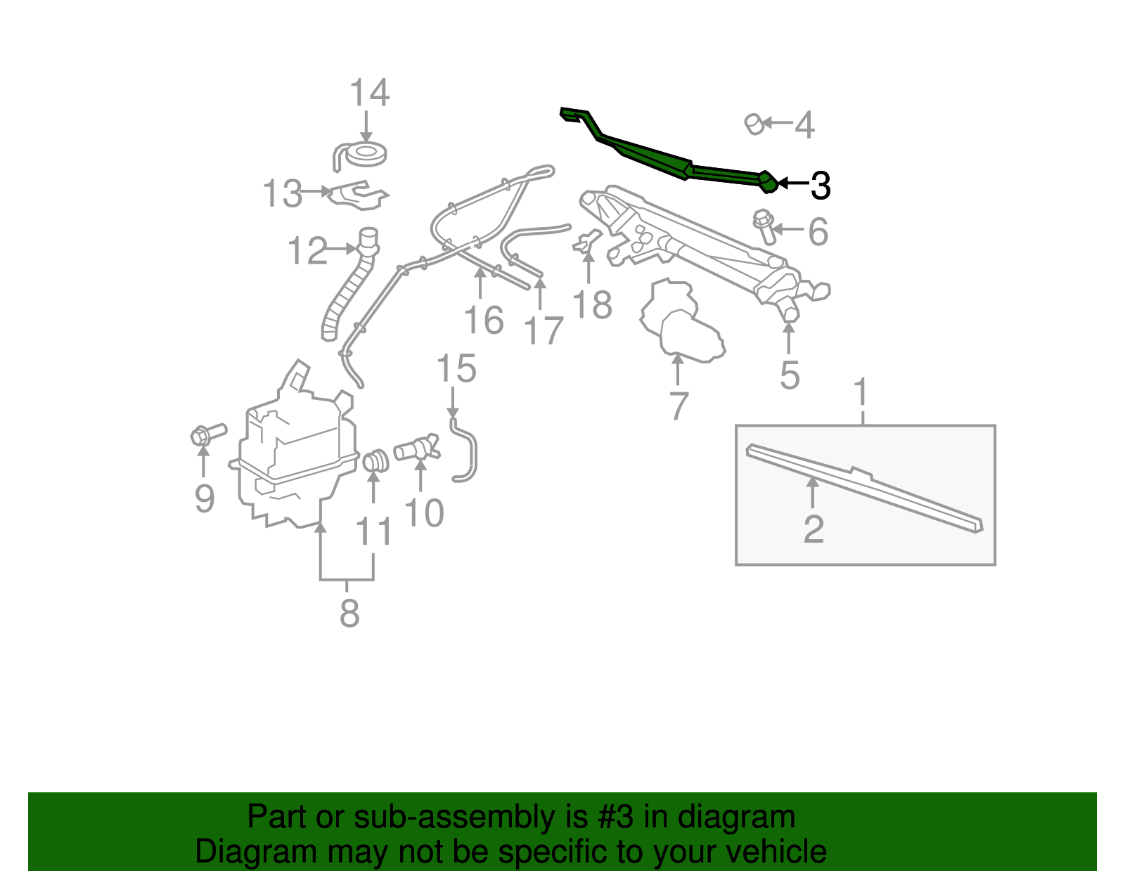 2008-2013 Toyota Highlander Wiper Arm 85221-0E040 | Toyota Parts Center