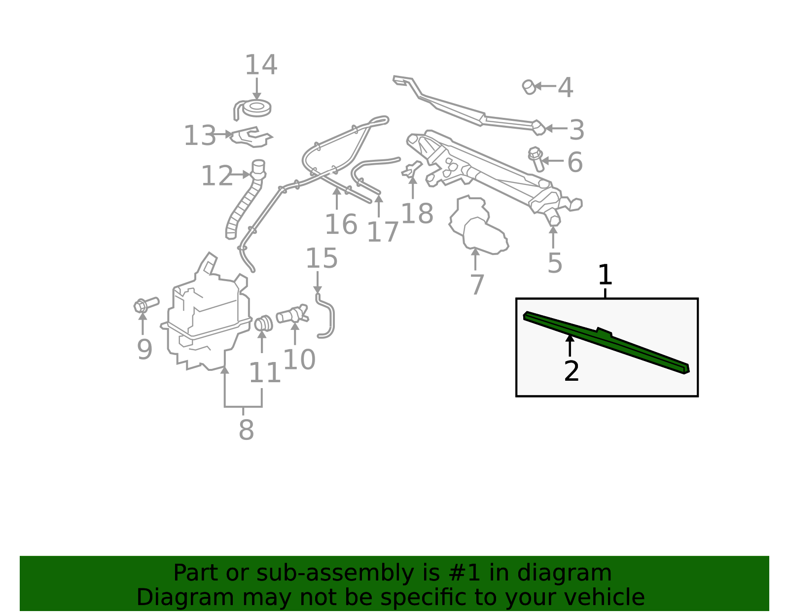 2008-2013 Toyota Highlander Wiper Blade 85222-0E040 | Toyota Parts Center