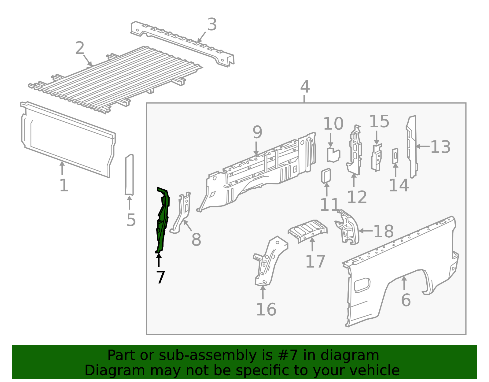 2015-2022 GM Driver Side Pickup Box Side Panel Front Reinforcement ...