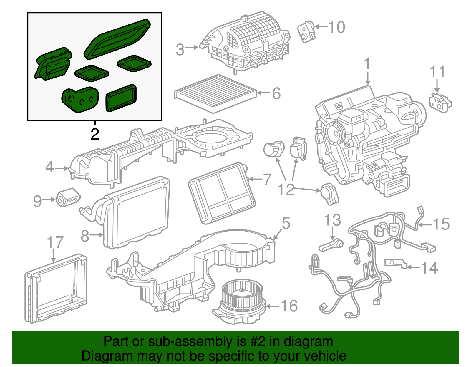 2016-2020 Cadillac CT6 Air Conditioning Evaporator Case Seal Kit with ...