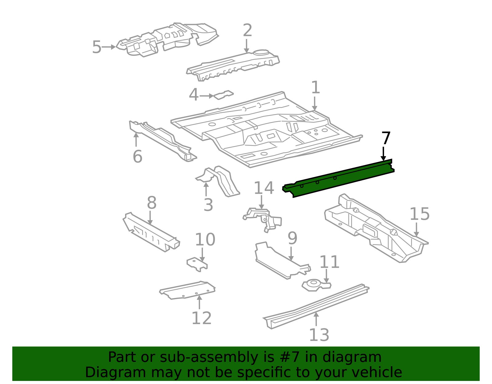 57401-33111 - Floor Side Rail - OEM Genuine Toyota Parts