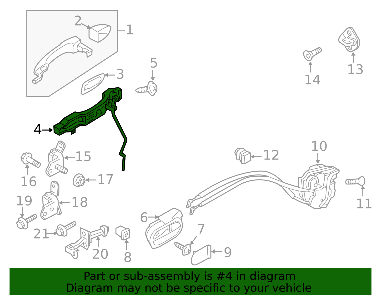 D651-72-42XF - Handle Base 2011-2014 Mazda 2 | Mazda Parts.US