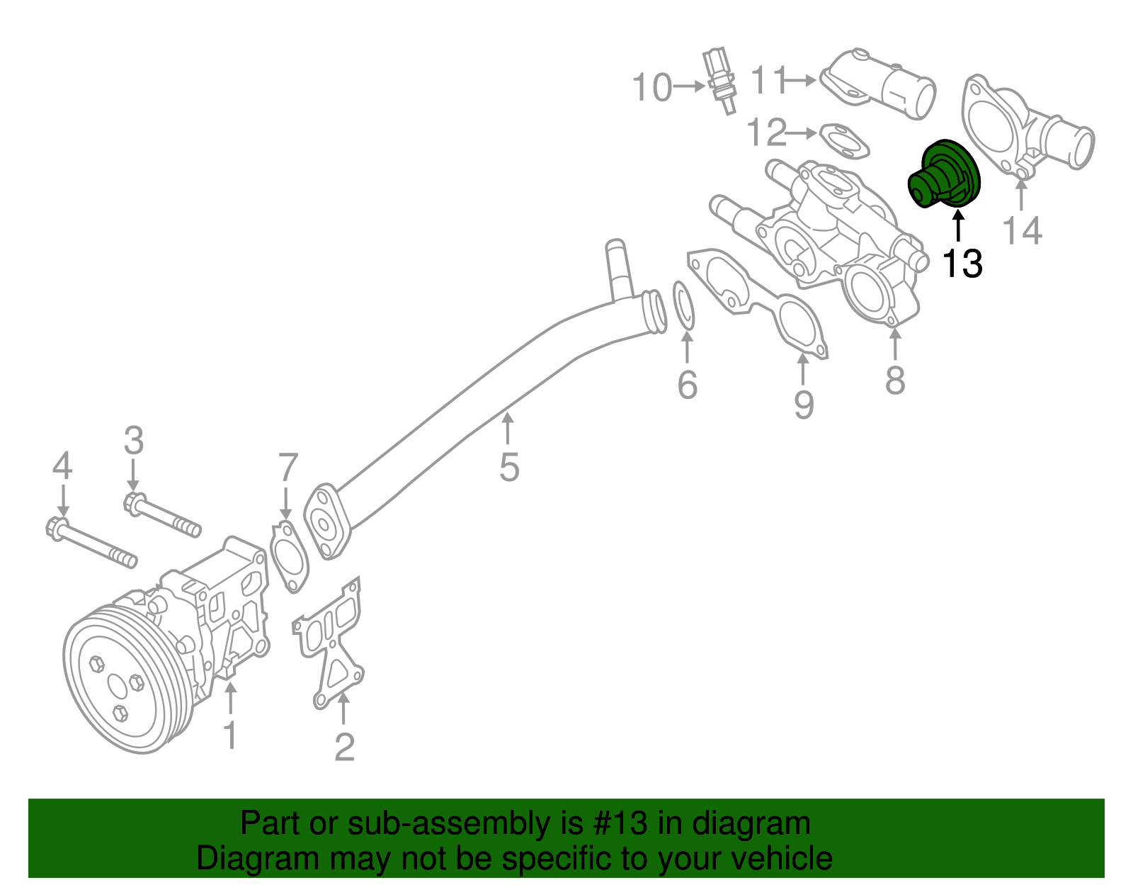 2008-2025 Mitsubishi Engine Coolant Thermostat 1305A803 | OEM Parts Online