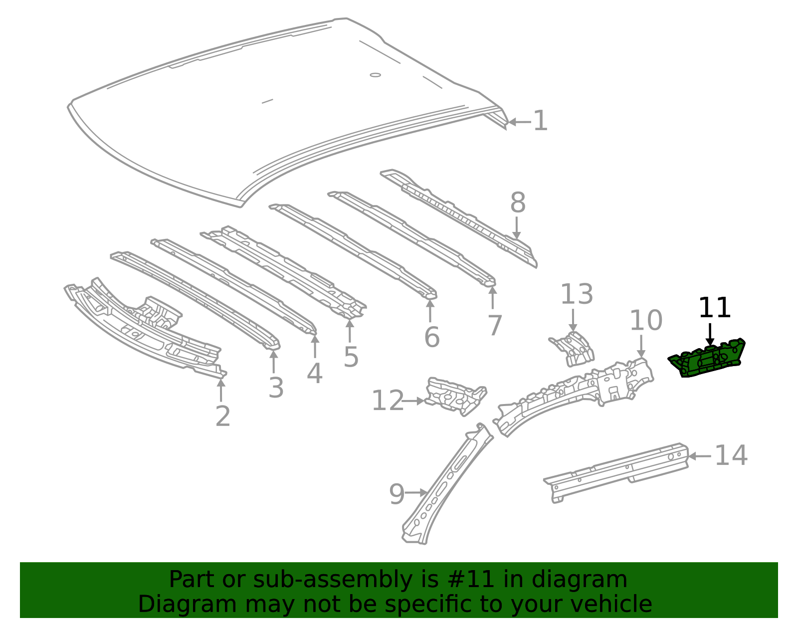 61233-0C050 - High-Quality Roof Side Rail for AutoNation Parts