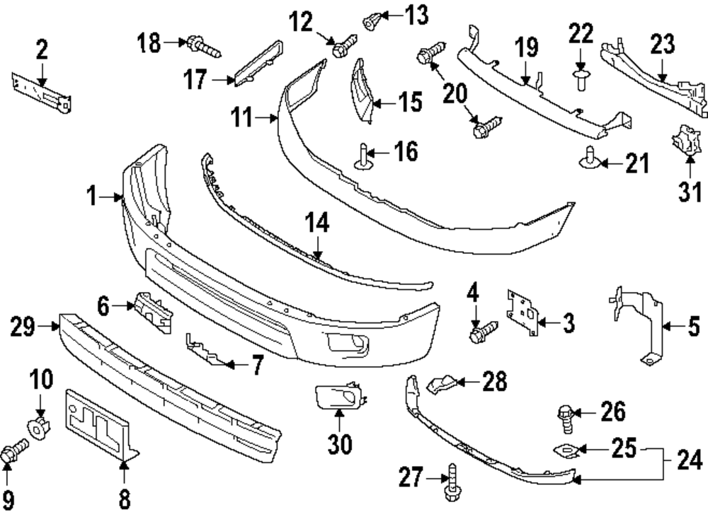 2017-2019 Nissan TITAN Bumper 62022-EZ92E | OEM Parts Online