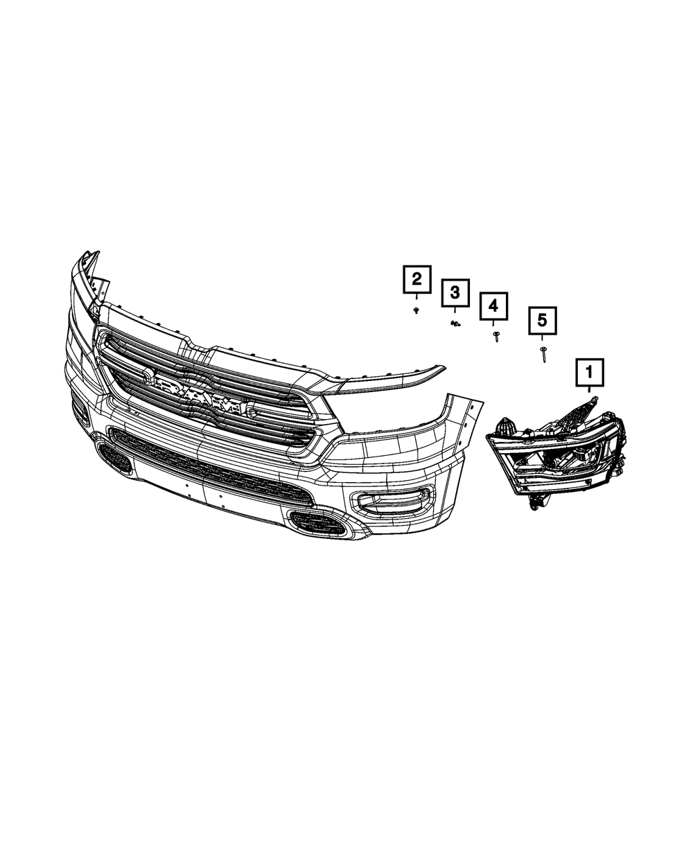 2019-2024 Ram 1500 Headlamp, Right 68533272AB | My Mopar Parts