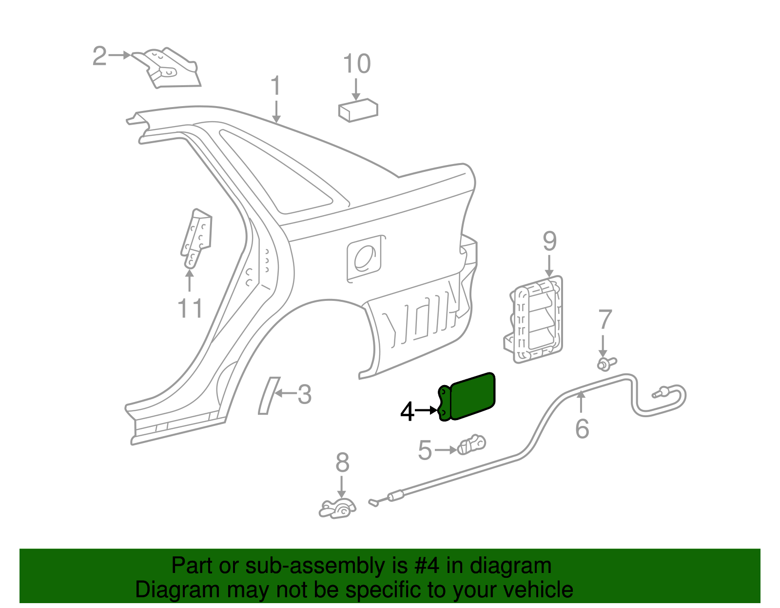 2000-2004 Toyota Avalon Fuel Filler Door 77350-AC011 | OEM Parts Online