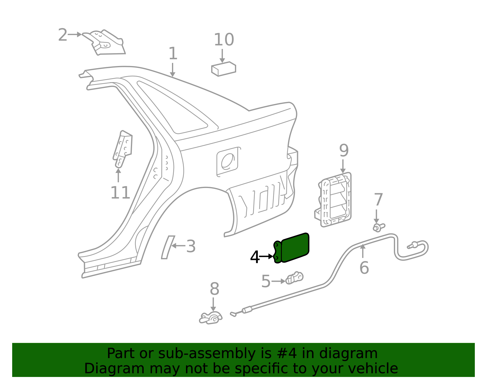 77350-AC011 - High-Quality Fuel Filler Door for 2000-2004 Toyota Avalon ...