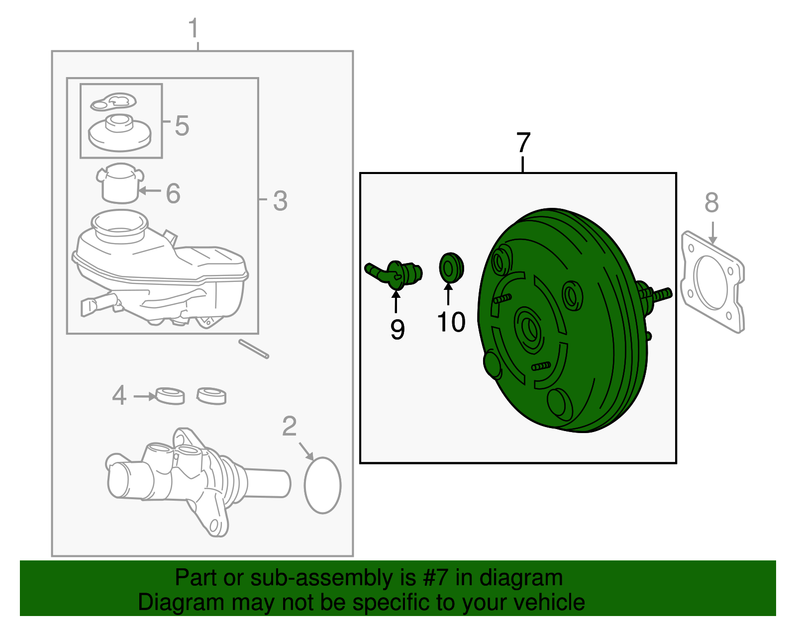 2009-2012 Toyota Brake Booster 44610-02451 | Toyota Parts Center