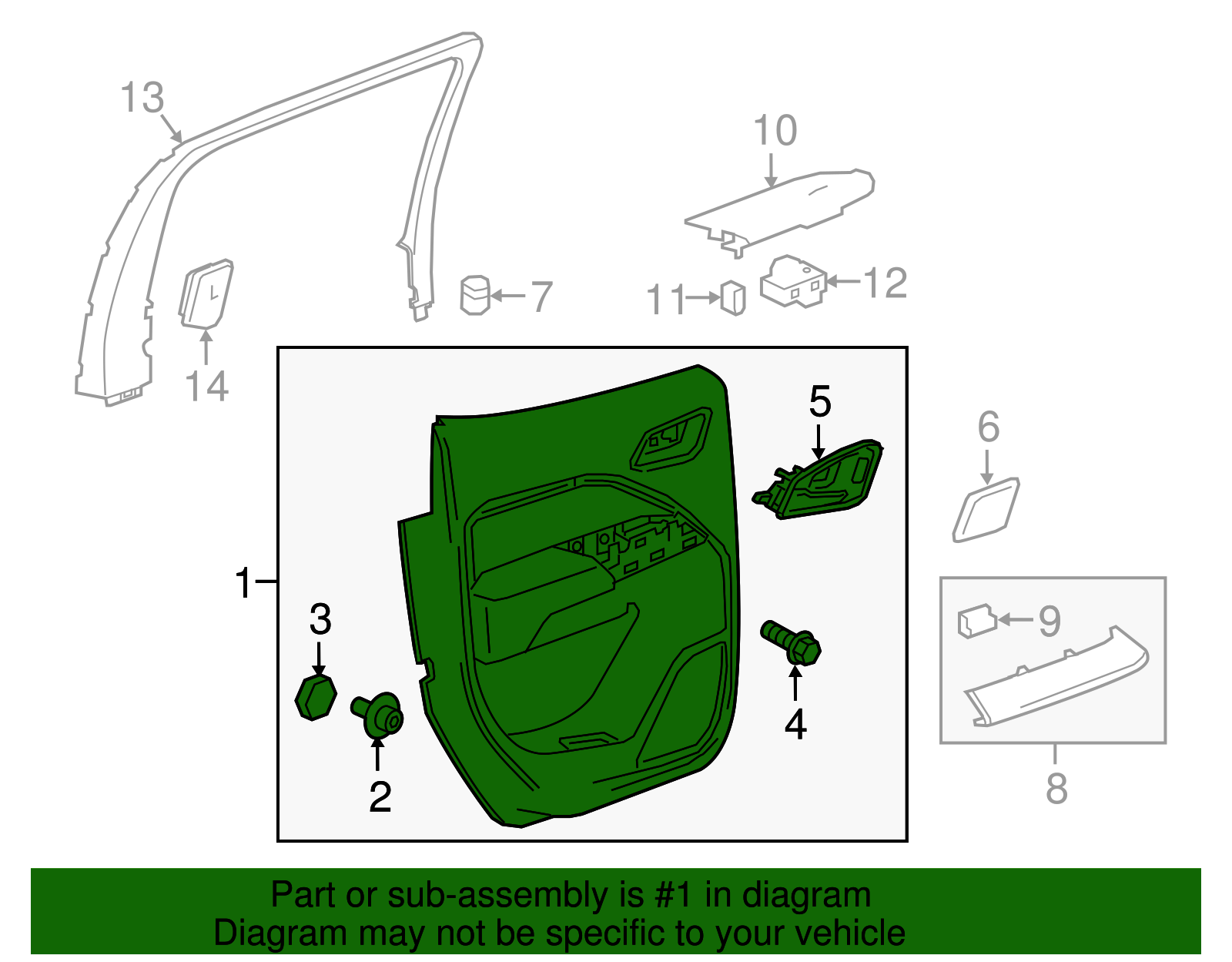 2015-2022 Chevrolet Colorado Door Trim Panel 84848458 | GM Parts Center