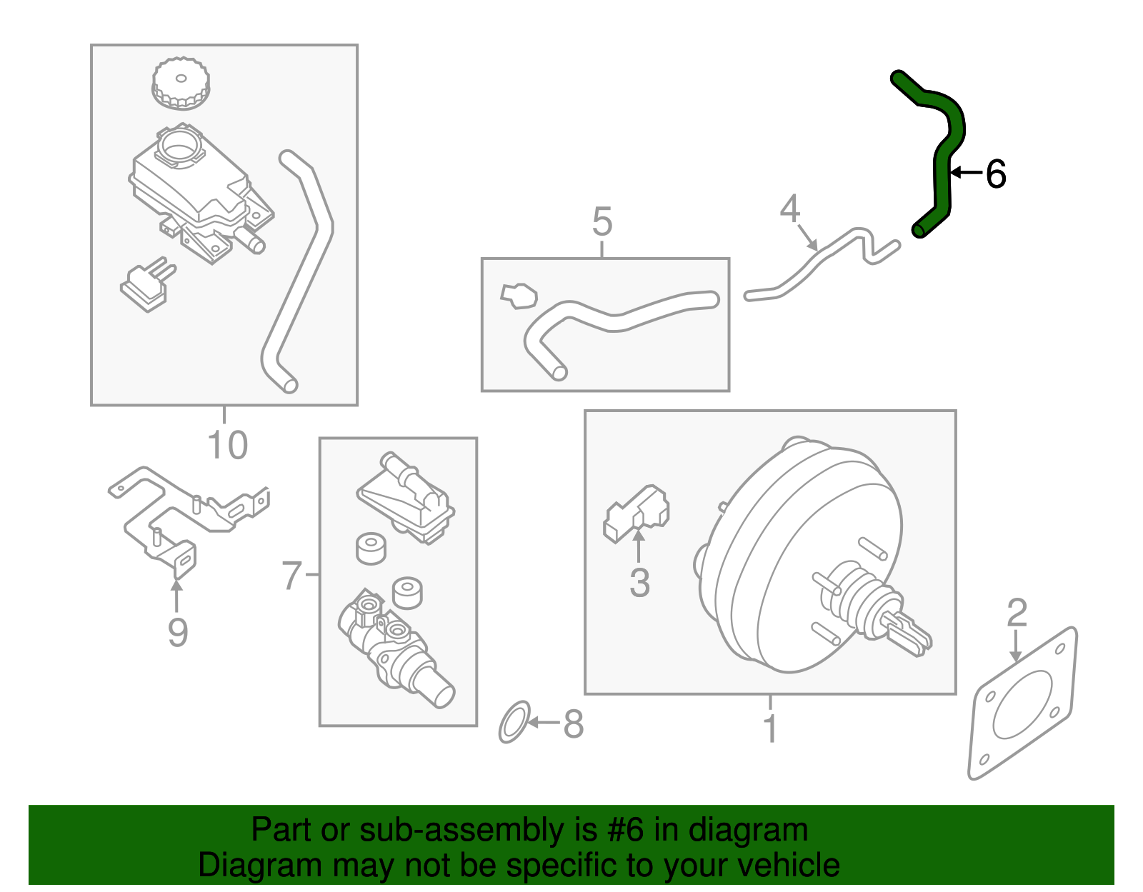 2015-2024 Nissan Murano Booster Hose 47474-5AA0A | TascaParts.com