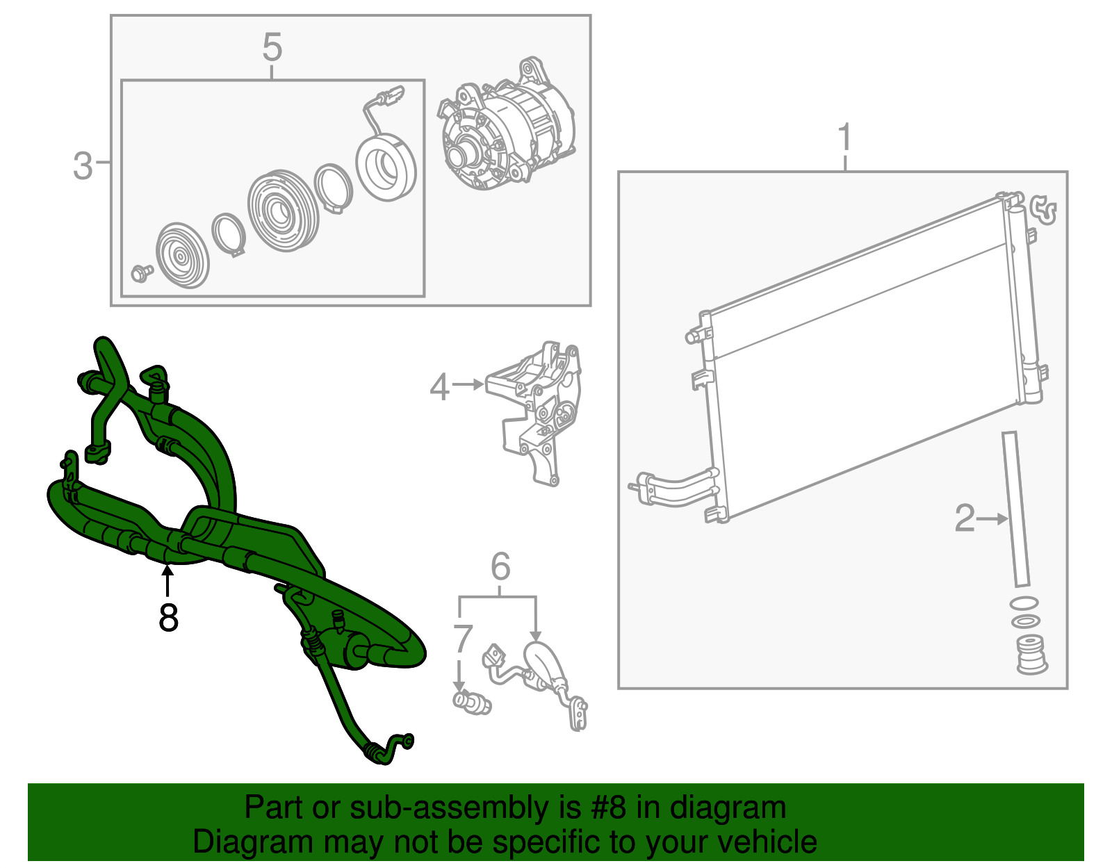 84459869 - Air Conditioning Compressor Hose Assembly 2017-2020 GM ...