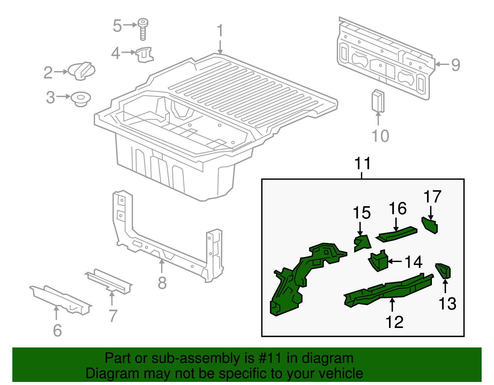 65660-T6Z-306ZZ - 2021-2025 Honda Ridgeline - Rear Rail Assembly ...
