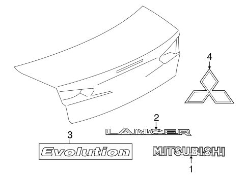 Exterior Trim - Trunk for 2008 Mitsubishi Lancer | Mitsubishi Factory Parts