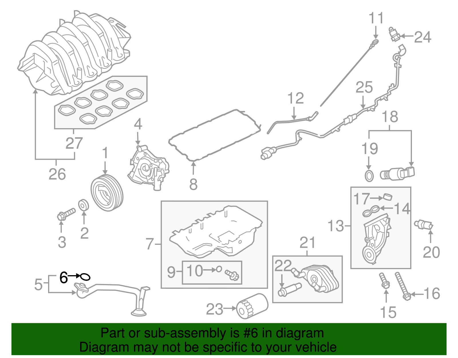 2015-2023 Ford Engine Oil Pump Pickup Tube Gasket GR3Z-6626-A ...