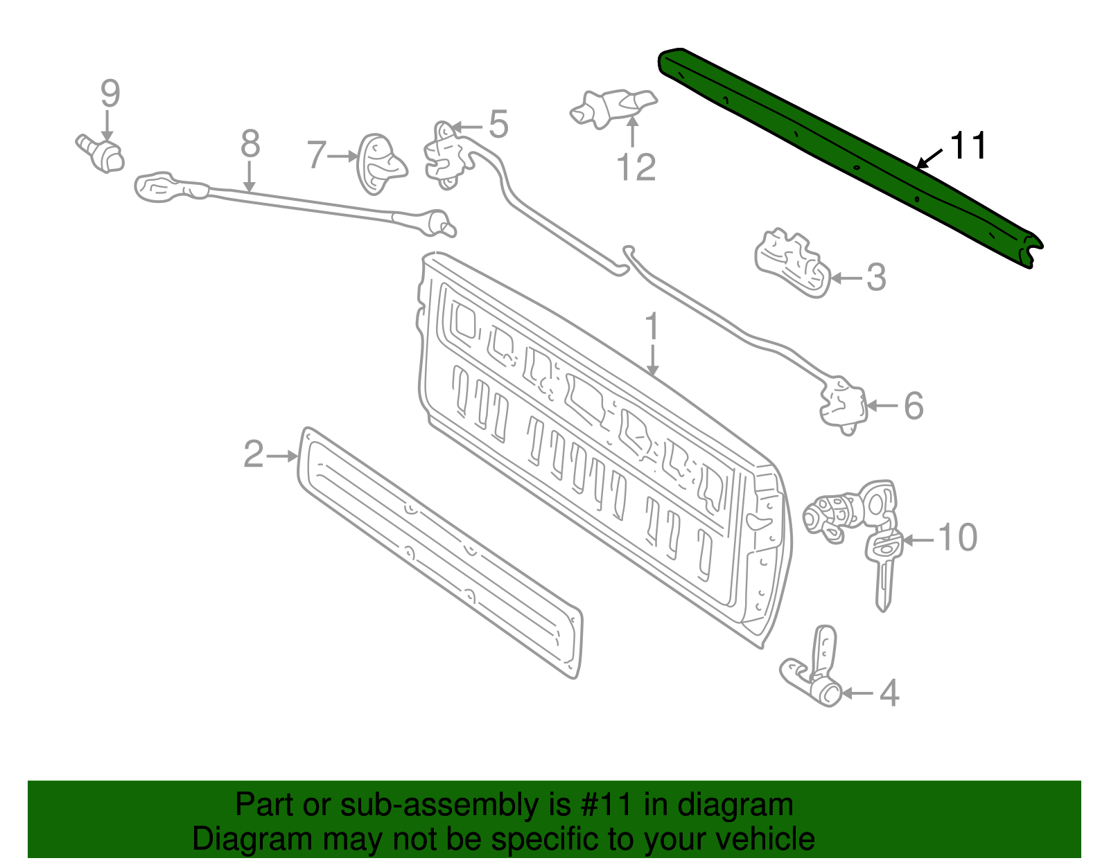 65717-0C030 - Tailgate Molding - 2004 2006 Toyota Tundra | Nucar Toyota ...
