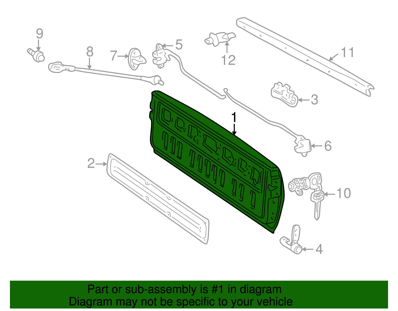 2004-2006 Toyota Tundra Tailgate (Rear) 65700-0C060 | OEM Parts Online