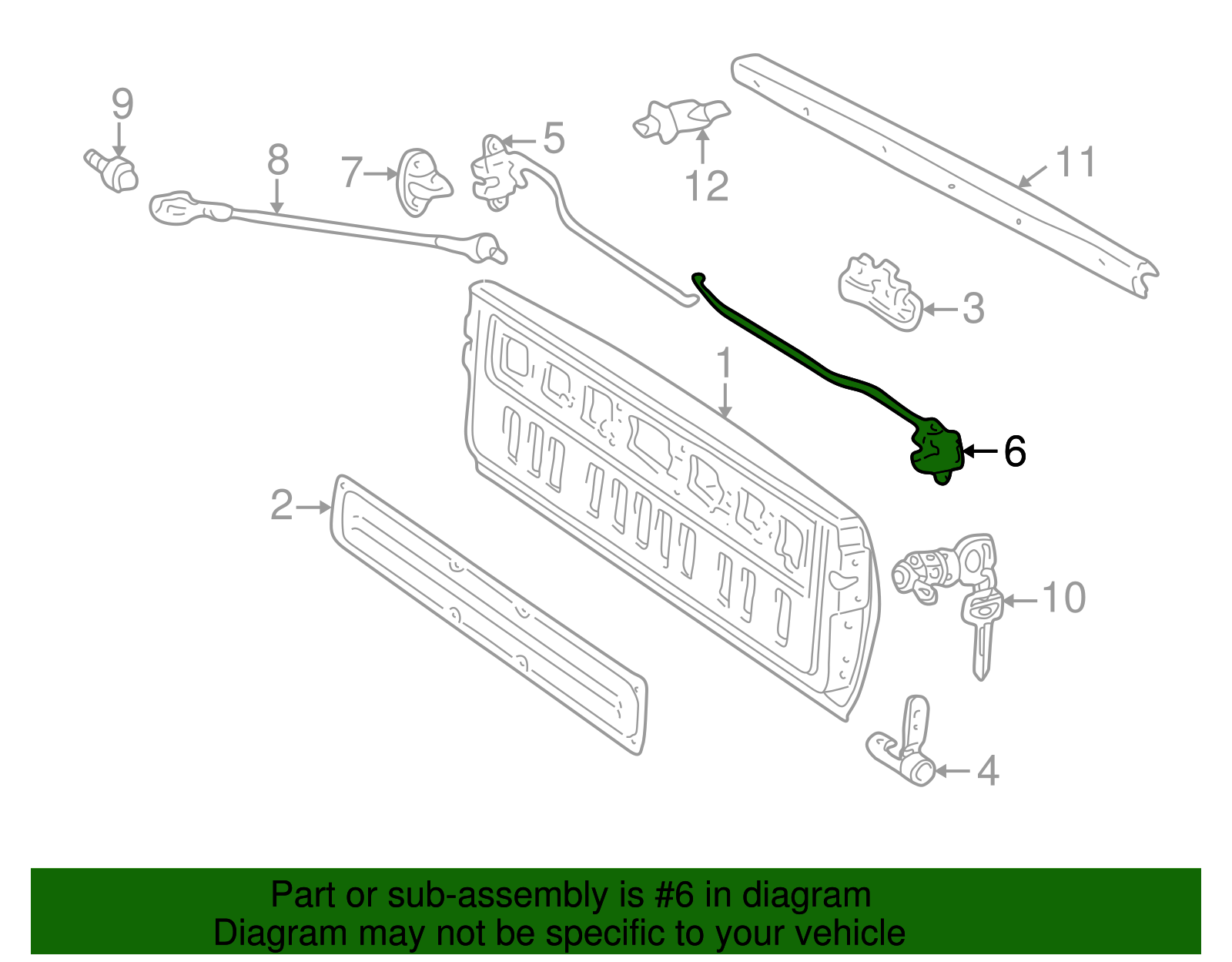 2004-2006 Toyota Tundra Tailgate Latch (Left) 65790-0C030 | OEM Parts ...
