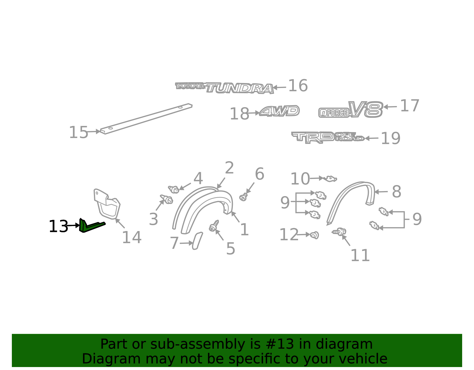 2004-2006 Toyota Tundra Truck Bed Molding 75631-0C030 | Toyota Parts Center