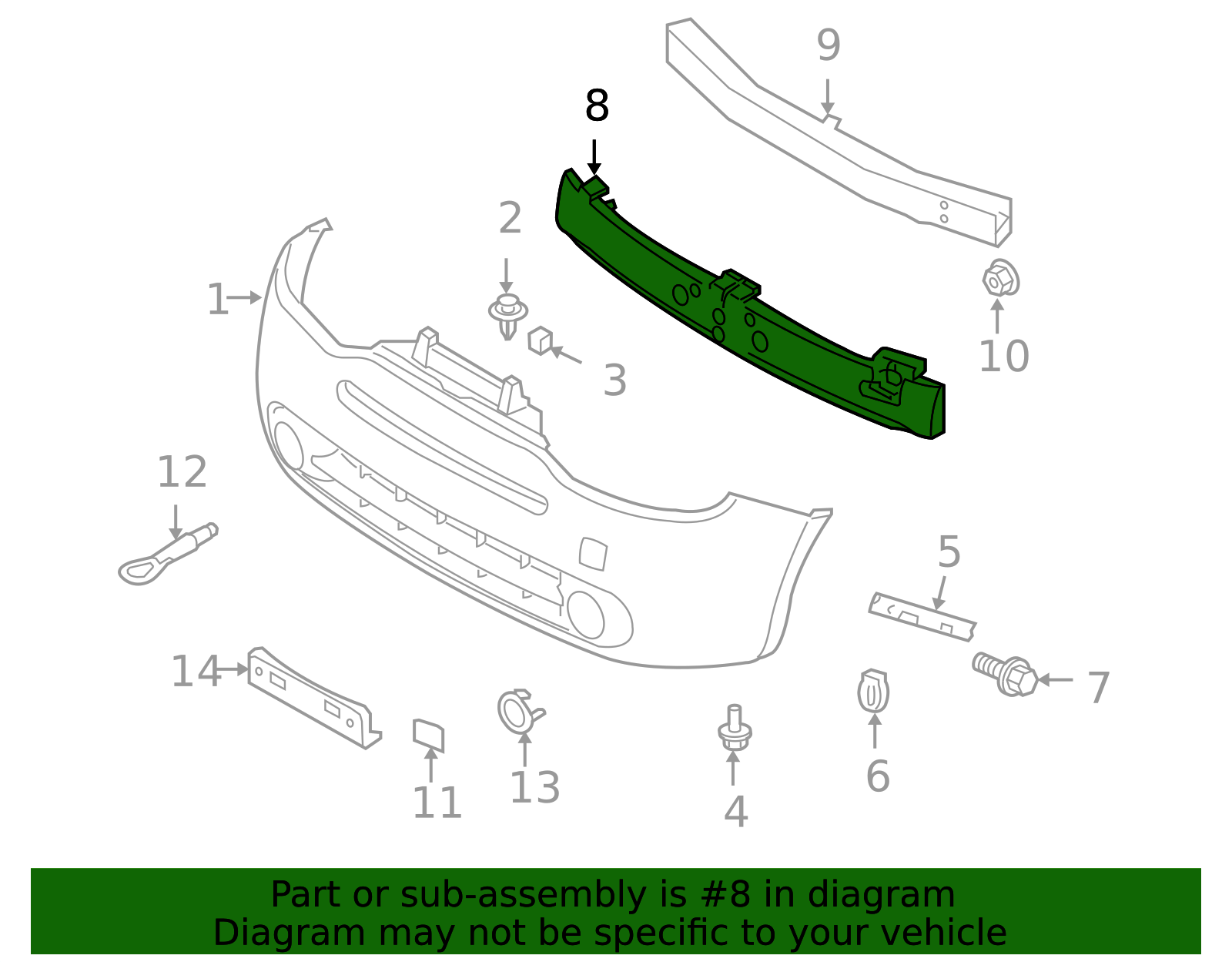 62090-1FC0A - Energy Absorber - 2009-2014 Nissan Cube | Nissan OEM ...
