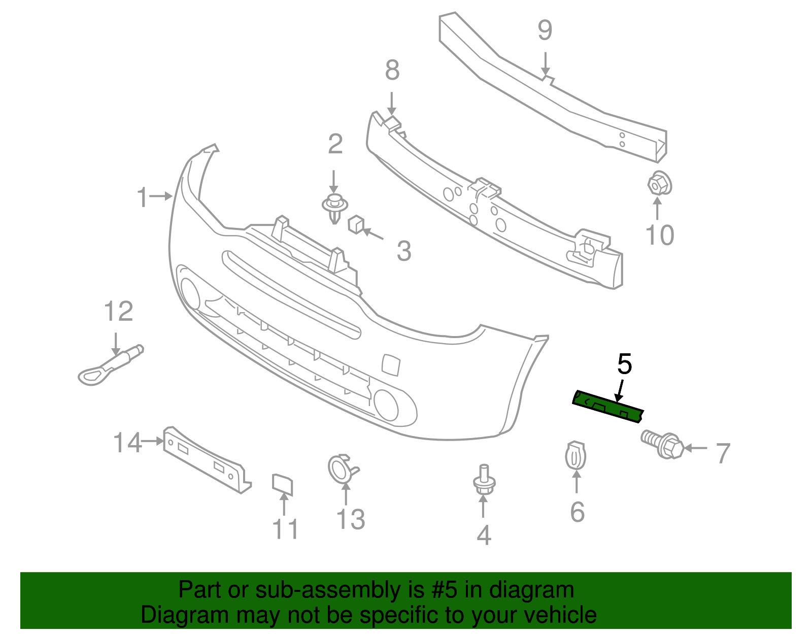 2009-2014 Nissan Cube Side Retainer 62223-1FA0A | Bill Kay Nissan Parts