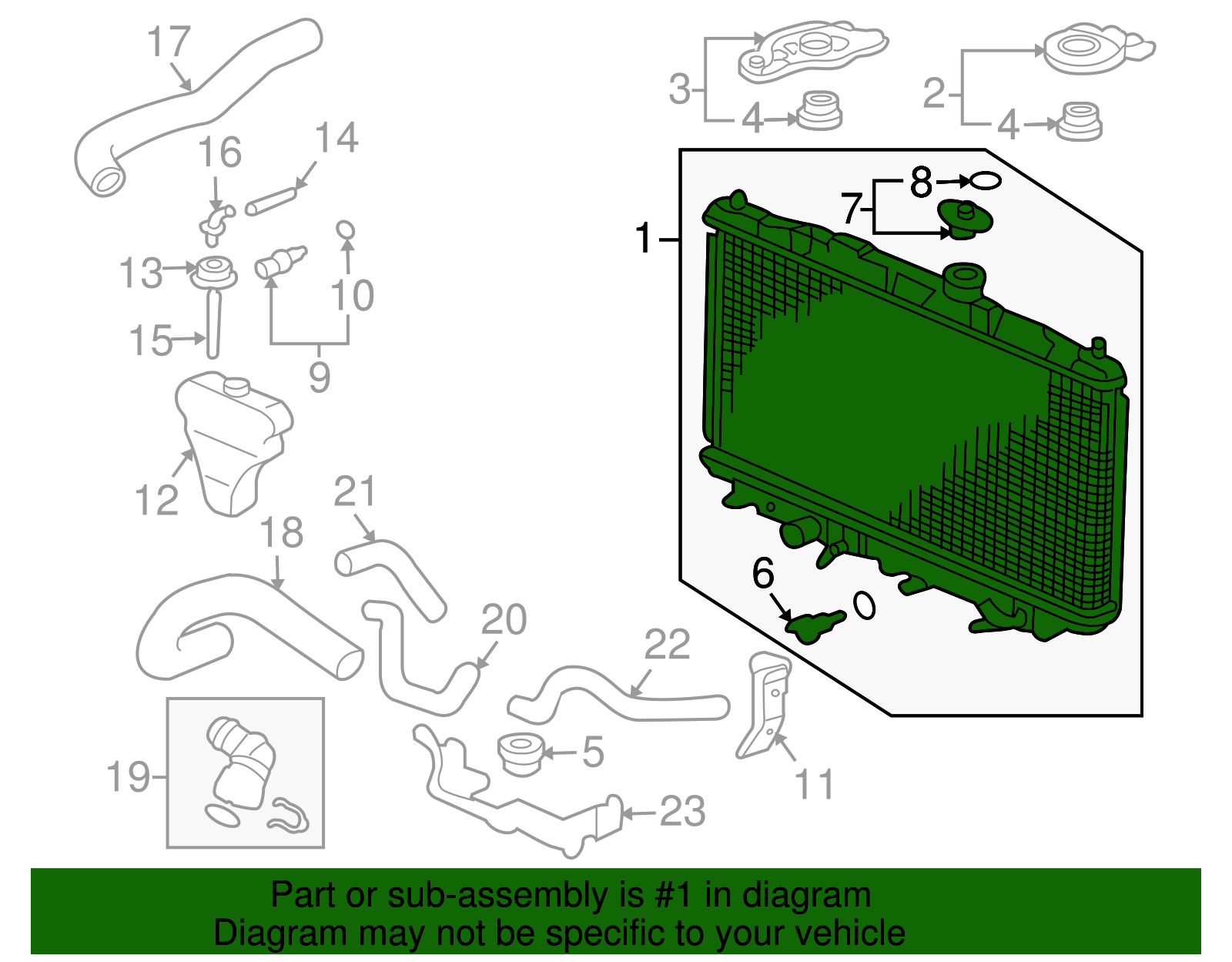 2003-2004 Honda Accord Radiator Assembly 19010-RAA-A51 | hondapartswd