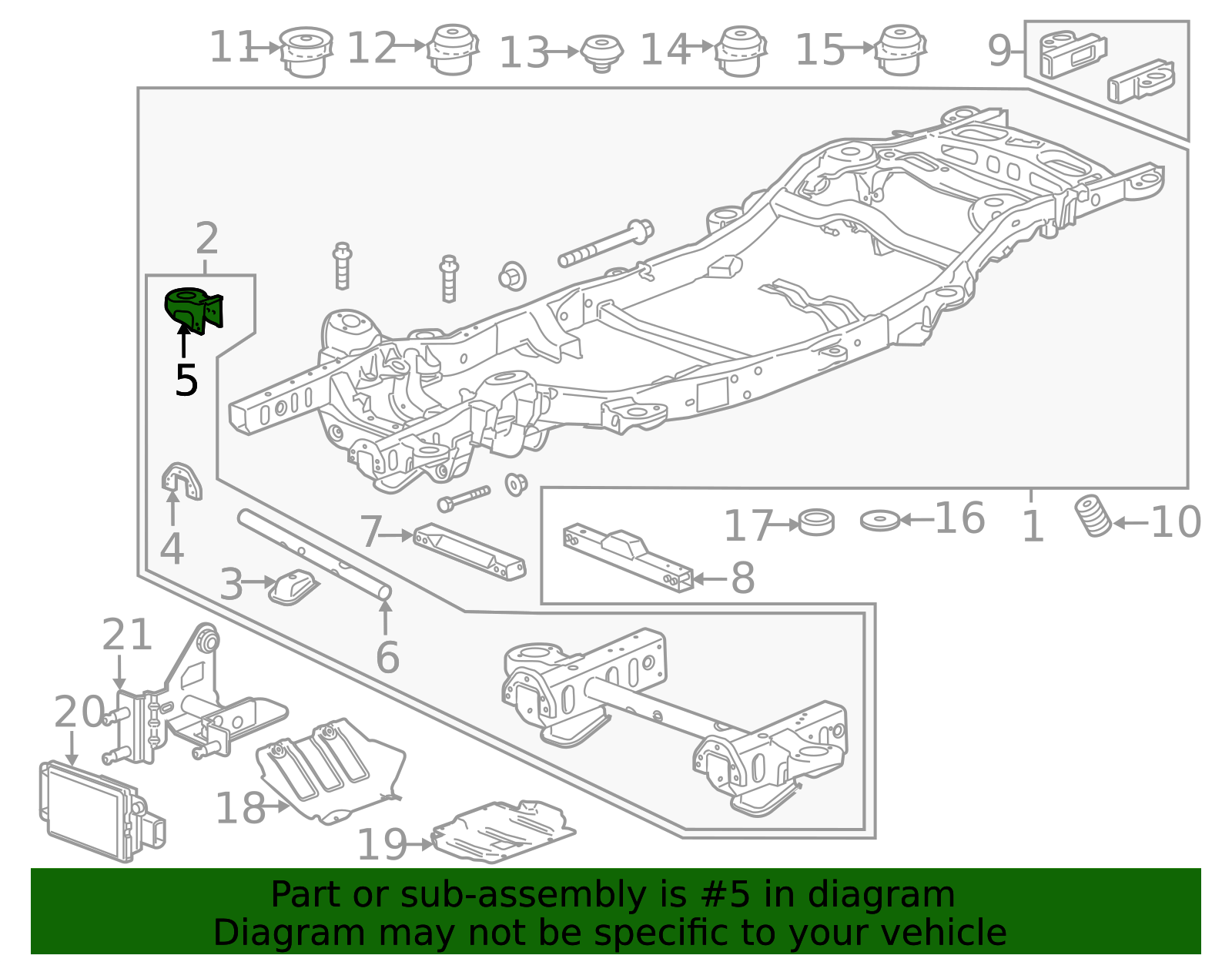 2015-2020 GM Passenger Side Radiator Lower Bracket 23226336 ...