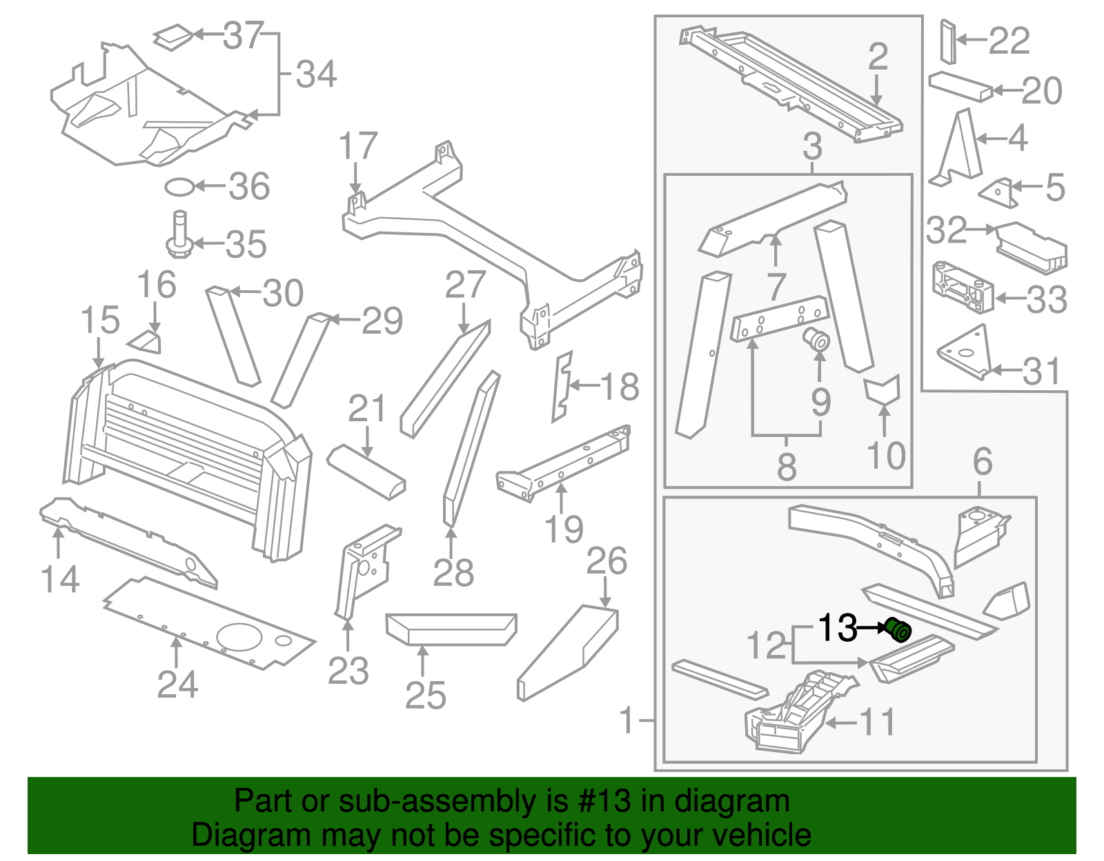 420-813-669 - Side Member Sleeve 2014-2015 Audi R8 | Audi OEM Parts Guy