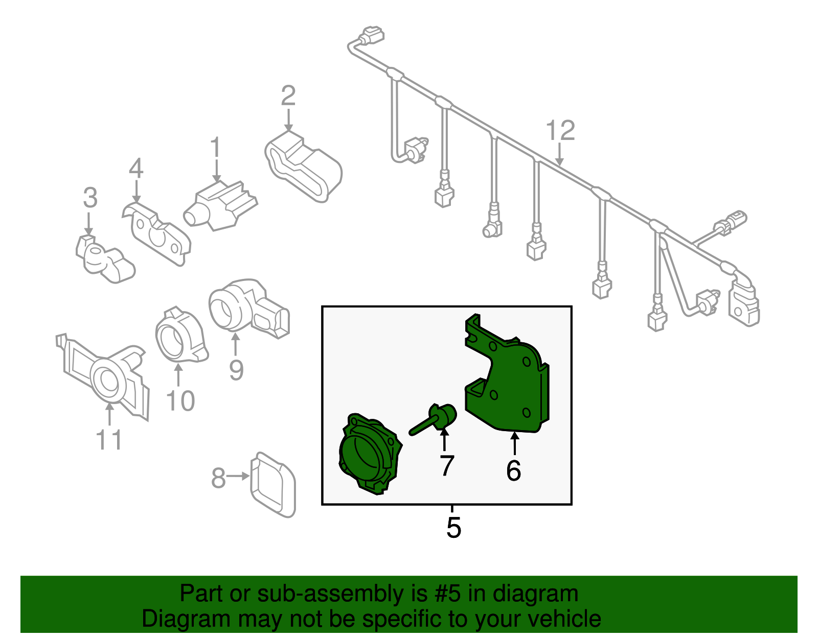 7P6-907-561-C - Volkswagen Distance Sensor 2015-2017 Volkswagen Touareg ...