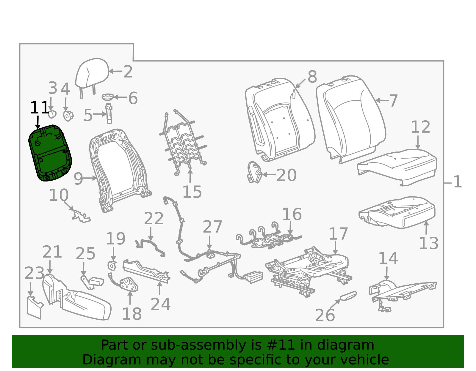 2013 Chevrolet Malibu Seat Back Panel 22894008 | Capital Chevy Parts