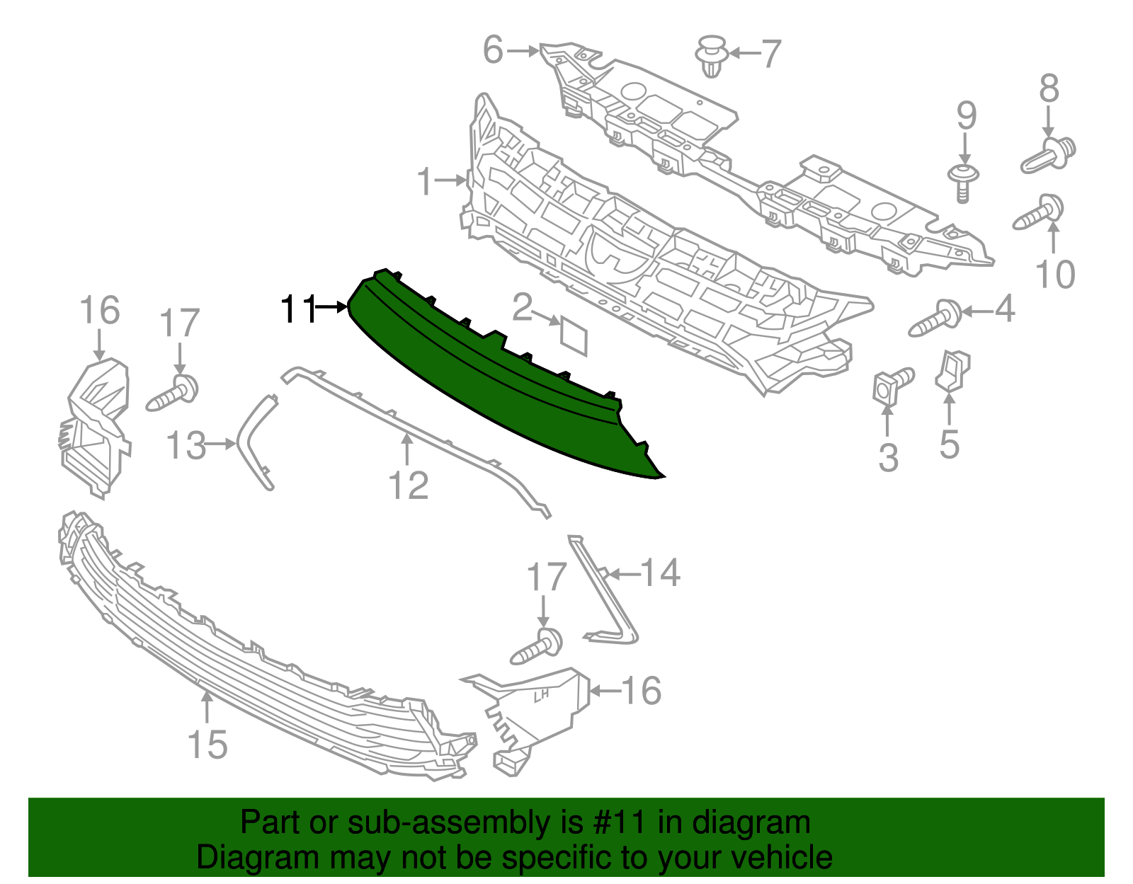 Genuine Toyota Grille Molding part# 53114-WB003 for 2016-2018 Toyota ...
